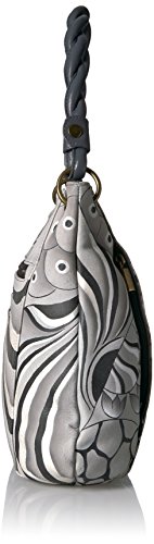 Anna by Anuschka womens genuine Top Handle Handbag, Patchwork Pewter, One Size US