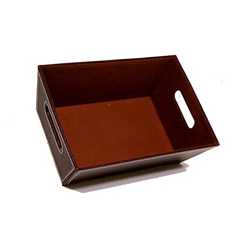 The Lucky Clover Trading Roosevelt Small Faux Leather Utility Basket, Burgundy