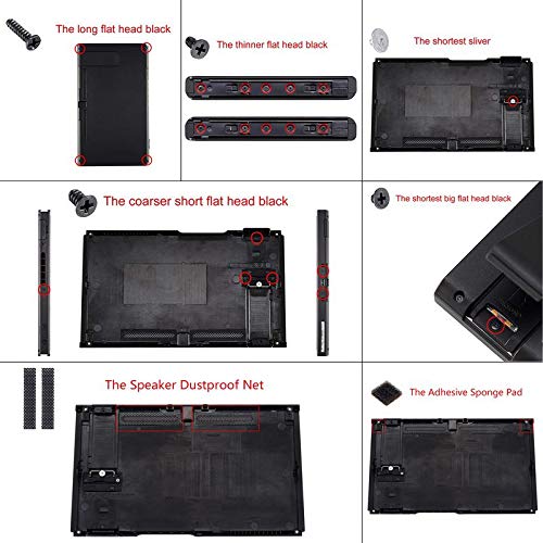 eXtremeRate DIY Replacement Shell Buttons for Nintendo Switch, Soft Touch Back Plate for Switch Console, Custom Housing Case with Full Set Buttons for Joycon Handheld Controller - Scary Party