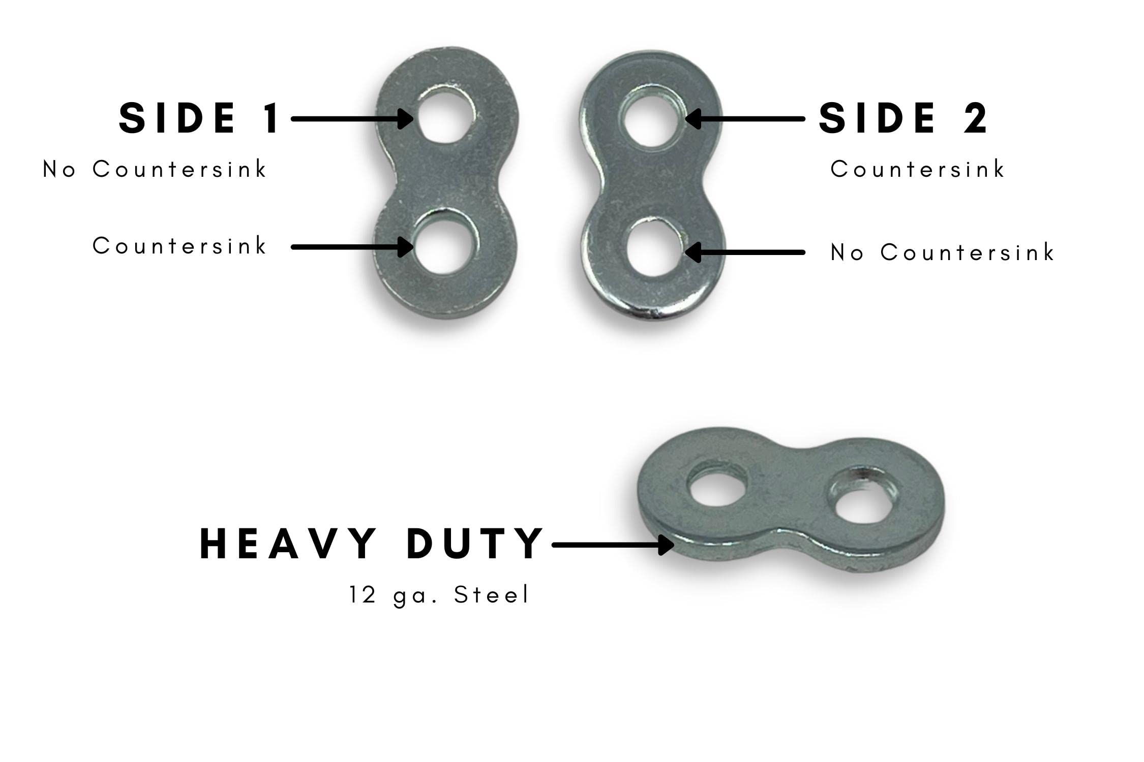 20-Pack - Heavy Duty Figure 8 Table Top Connector or Desk Top Fastener Clip - 12 Gauge Steel