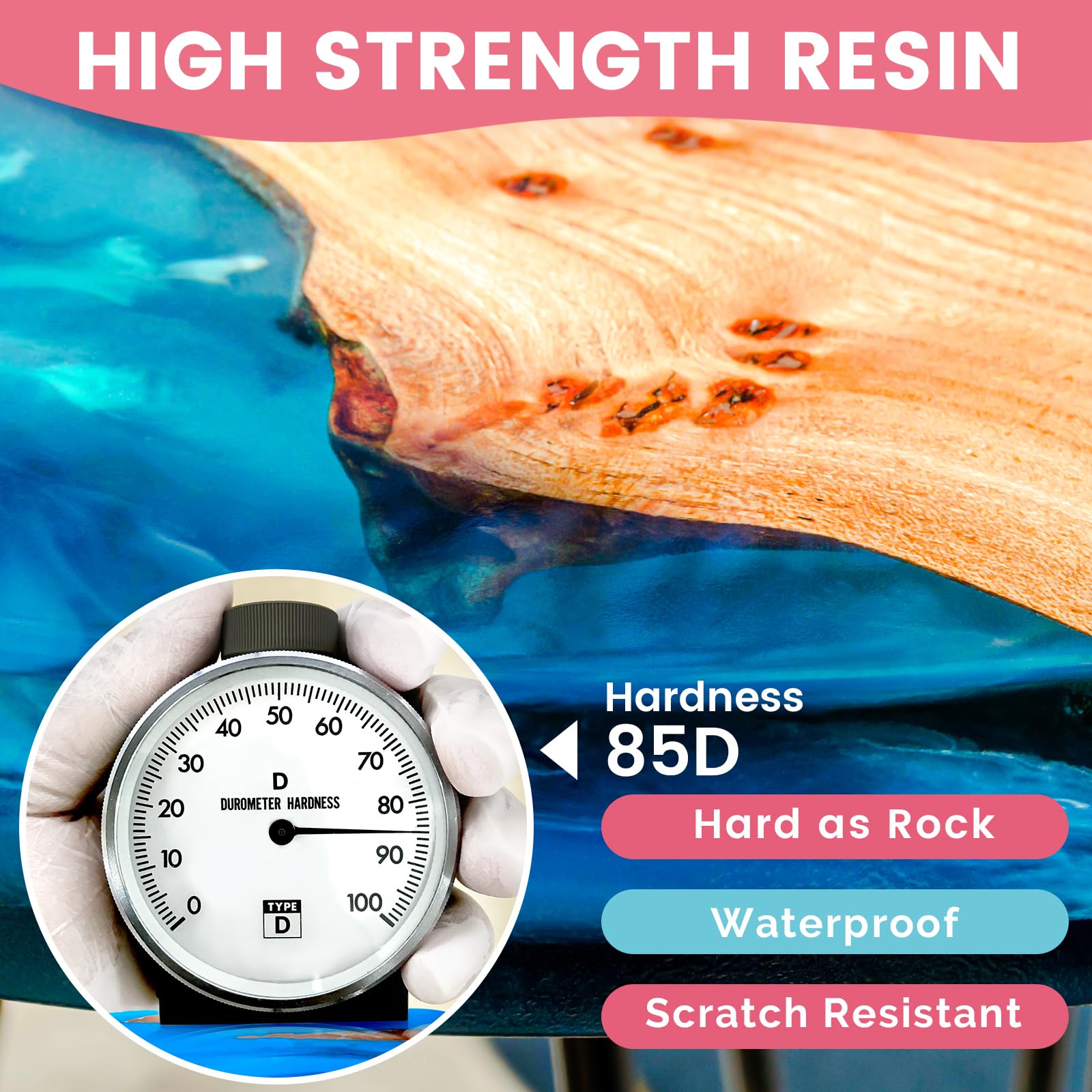 40oz Crystal Clear Epoxy Resin Kit - Non Yellowing Resin Kit for Crafts, Coating, DIY, Casting, Jewelry Making, Tumblers - 20oz Resin & 20oz Hardener with 10 pcs 8 oz Measuring Cups, Sticks and More