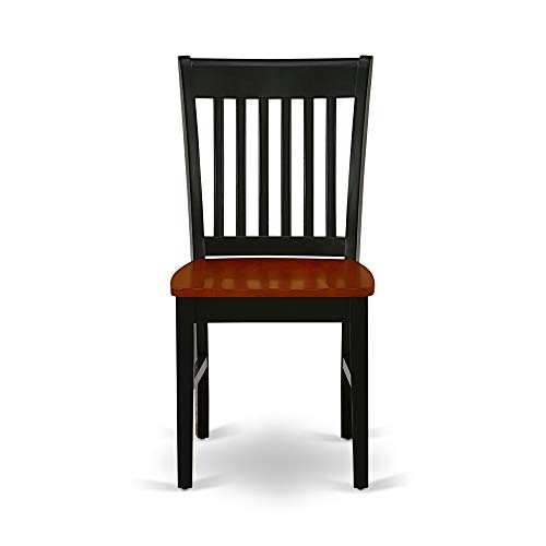 EAST WEST FURNITURE 7Pc Oval 42/60 inch Family Table With 18 In Leaf And 6 Wood Seat Dining Chairs