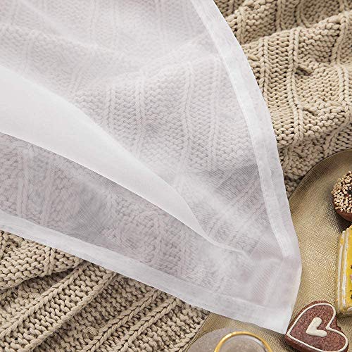 MIULEE 2 Panels Solid Color White Sheer Curtains Elegant Grommet Window Voile Panels/Drapes/Treatment for Bedroom Living Room (54X96 Inch)