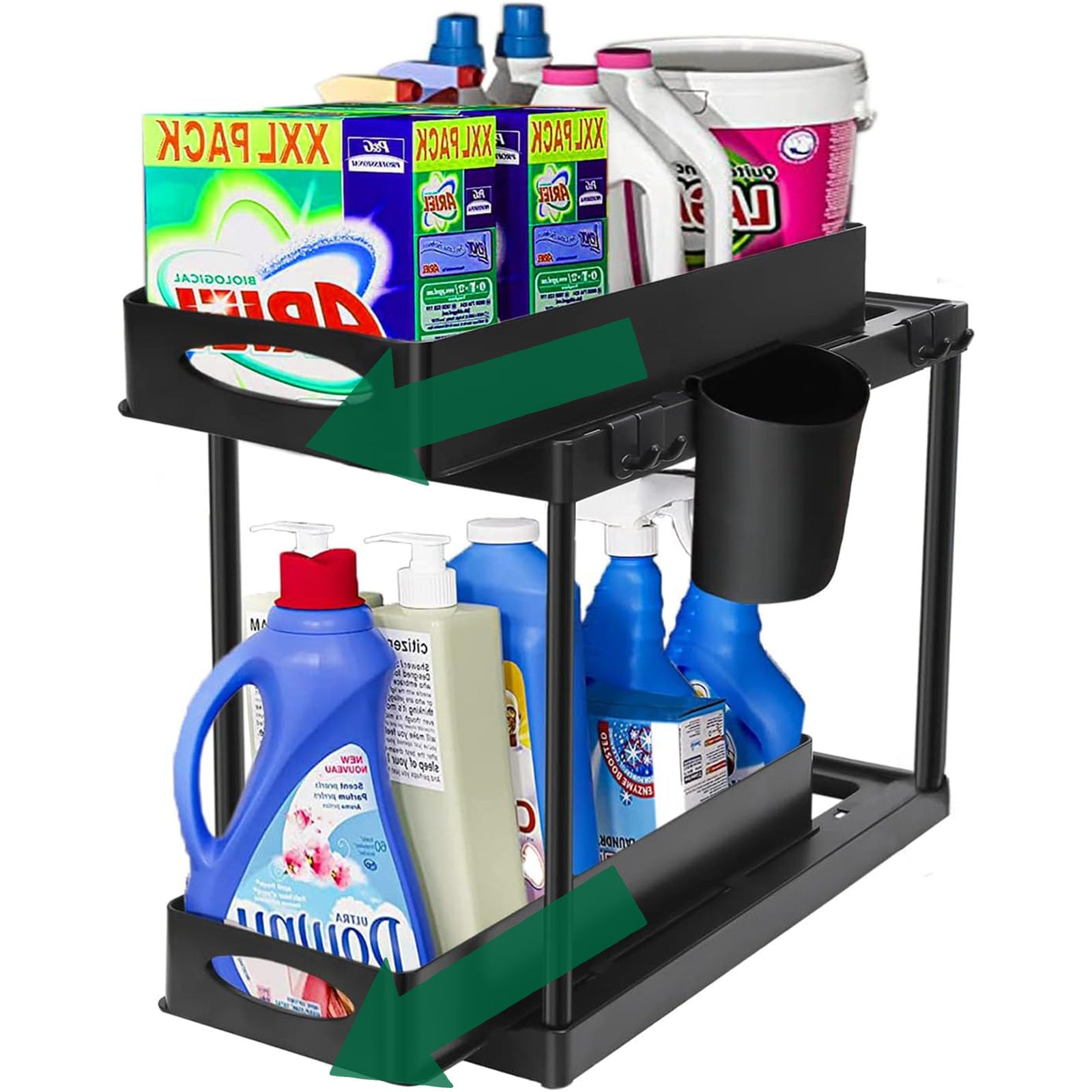 Zology Under Sink Organizer,Multi-purpose Kitchen Organizer and Storage 2-Tier Under the Cabinet Shelf Organization for Kitchen Bathroom and Bedroom