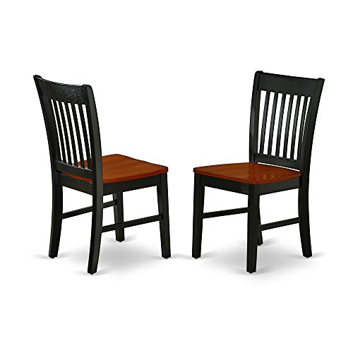 EAST WEST FURNITURE 7Pc Oval 42/60 inch Family Table With 18 In Leaf And 6 Wood Seat Dining Chairs