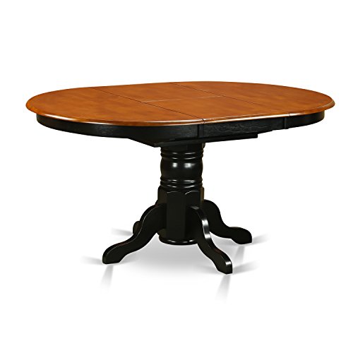 EAST WEST FURNITURE 7Pc Oval 42/60 inch Family Table With 18 In Leaf And 6 Wood Seat Dining Chairs