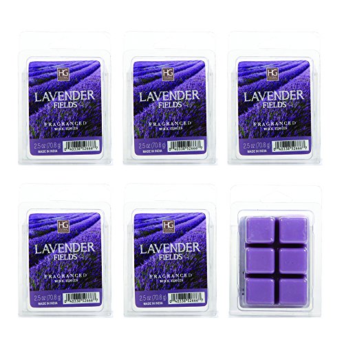 Hosley's Lavender Fields Wax Cubes - Set of 6/2.5 oz Each. Hand Poured Wax Infused with Essential Oils. Bulk Buy. Ideal for Weddings, Special Occasions, Parties, Spa, Reiki, Meditation Settings W1