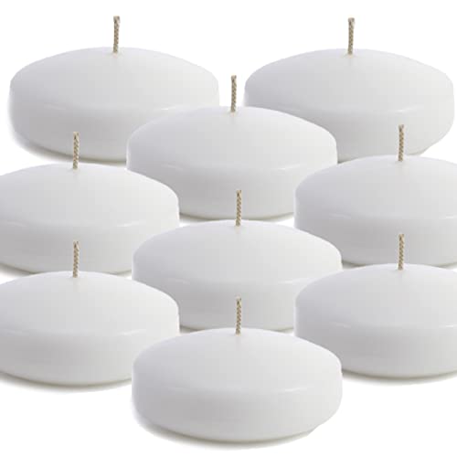CandleNScent Unscented Floating Candles | Large 3 Inch - Fits in 3 Inch Vase and Above | White| Floats On Water | Pack of 12
