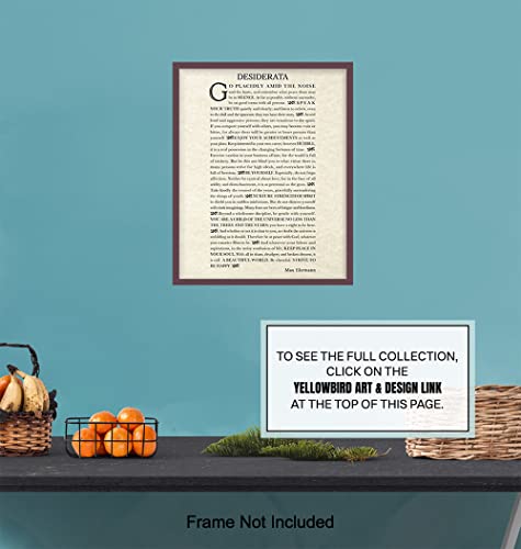 Desiderata Poem Wall Art Print - Max Erhman - Unframed Typography - Makes a Great Gift for Home Decor - Inspirational and Motivational - Ready to Frame (8x10) Photo