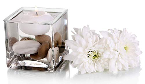 CandleNScent Unscented Floating Candles | Large 3 Inch - Fits in 3 Inch Vase and Above | White| Floats On Water | Pack of 12
