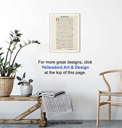 Desiderata Poem Wall Art Print - Max Erhman - Unframed Typography - Makes a Great Gift for Home Decor - Inspirational and Motivational - Ready to Frame (8x10) Photo