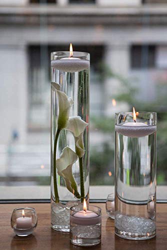 CandleNScent Unscented Floating Candles | Large 3 Inch - Fits in 3 Inch Vase and Above | White| Floats On Water | Pack of 12