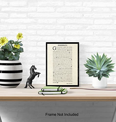 Desiderata Poem Wall Art Print - Max Erhman - Unframed Typography - Makes a Great Gift for Home Decor - Inspirational and Motivational - Ready to Frame (8x10) Photo