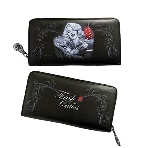DGA Marilyn Monroe Day of the Dead Rockabilly Eye Candy Womens Clutch Zippered Wallet