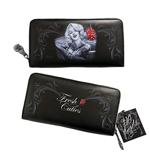 DGA Marilyn Monroe Day of the Dead Rockabilly Eye Candy Womens Clutch Zippered Wallet