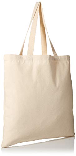 (12 Pack) 1 Dozen - Heavy Cotton Canvas Tote Bag (Natural)
