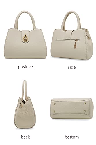 Pahajim Womens Handbag Tote Cute Mini Tassels Leather Shoulder Purse Crossbody Bag(Beige White)