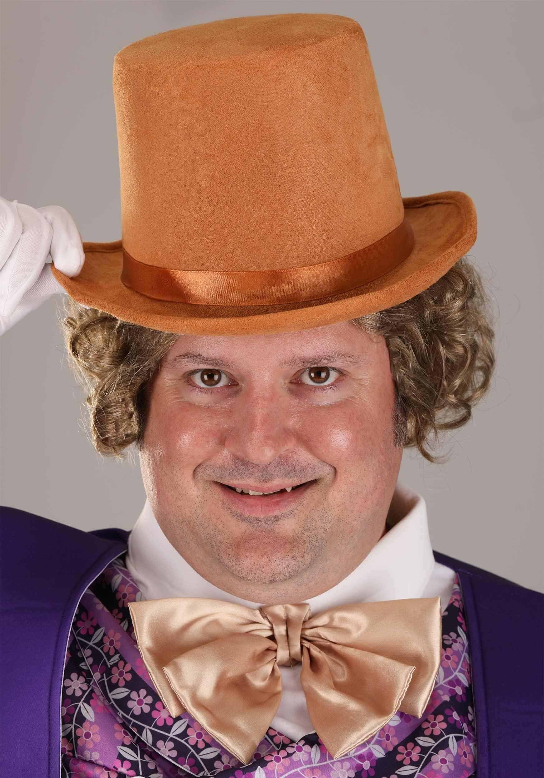 Plus Size Willy Wonka Costume for Men, Purple Jacket Chocolate Factory Uniform for Movie Cosplay & Halloween 4X