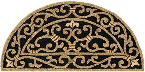 SAFAVIEH Chelsea Collection 1'7" x 3' Black HK11A Hand-Hooked French Country Wool Accent Rug