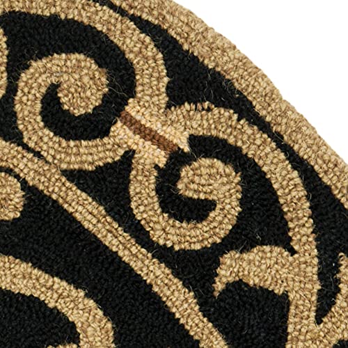 SAFAVIEH Chelsea Collection 1'7" x 3' Black HK11A Hand-Hooked French Country Wool Accent Rug