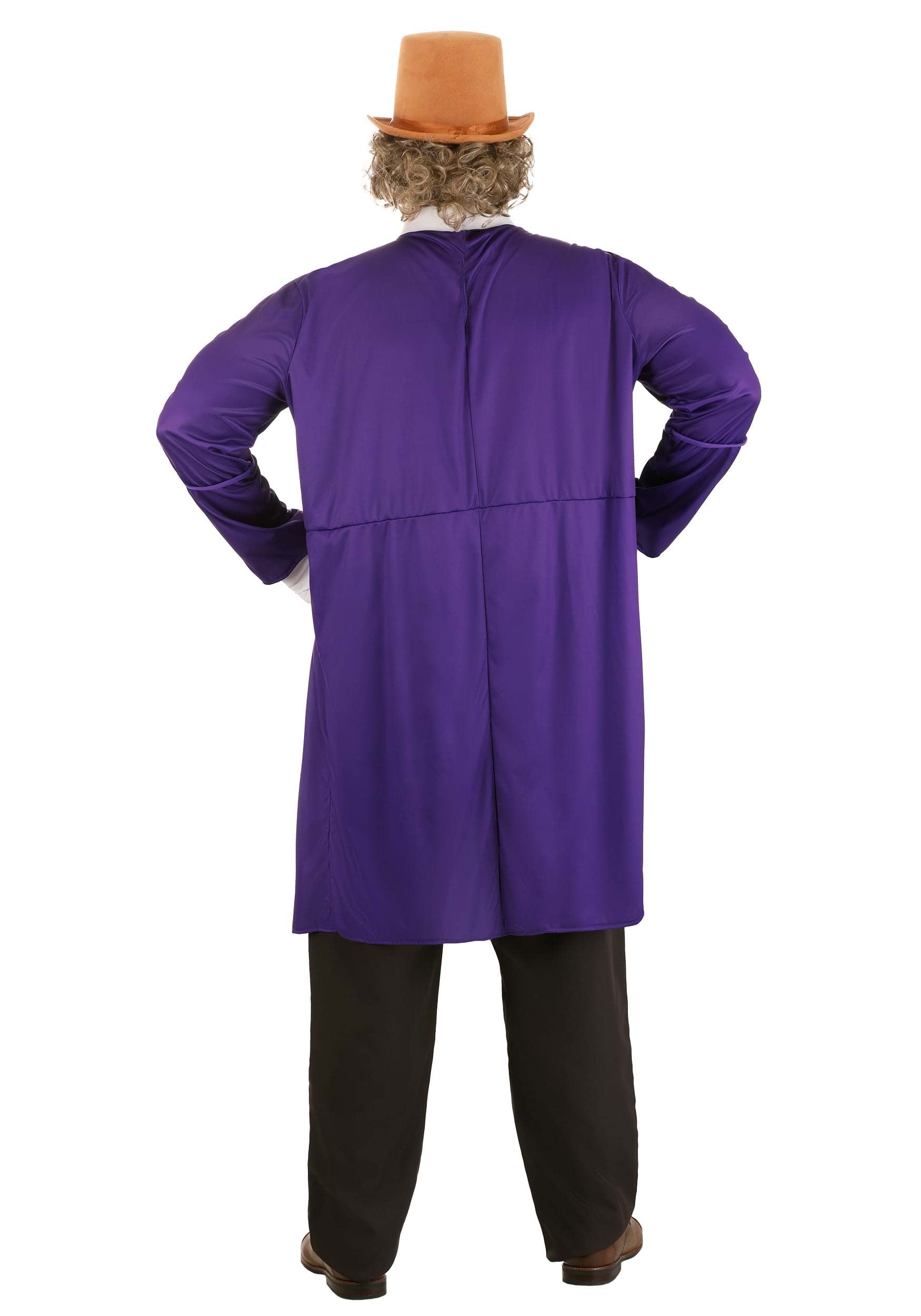 Plus Size Willy Wonka Costume for Men, Purple Jacket Chocolate Factory Uniform for Movie Cosplay & Halloween 4X
