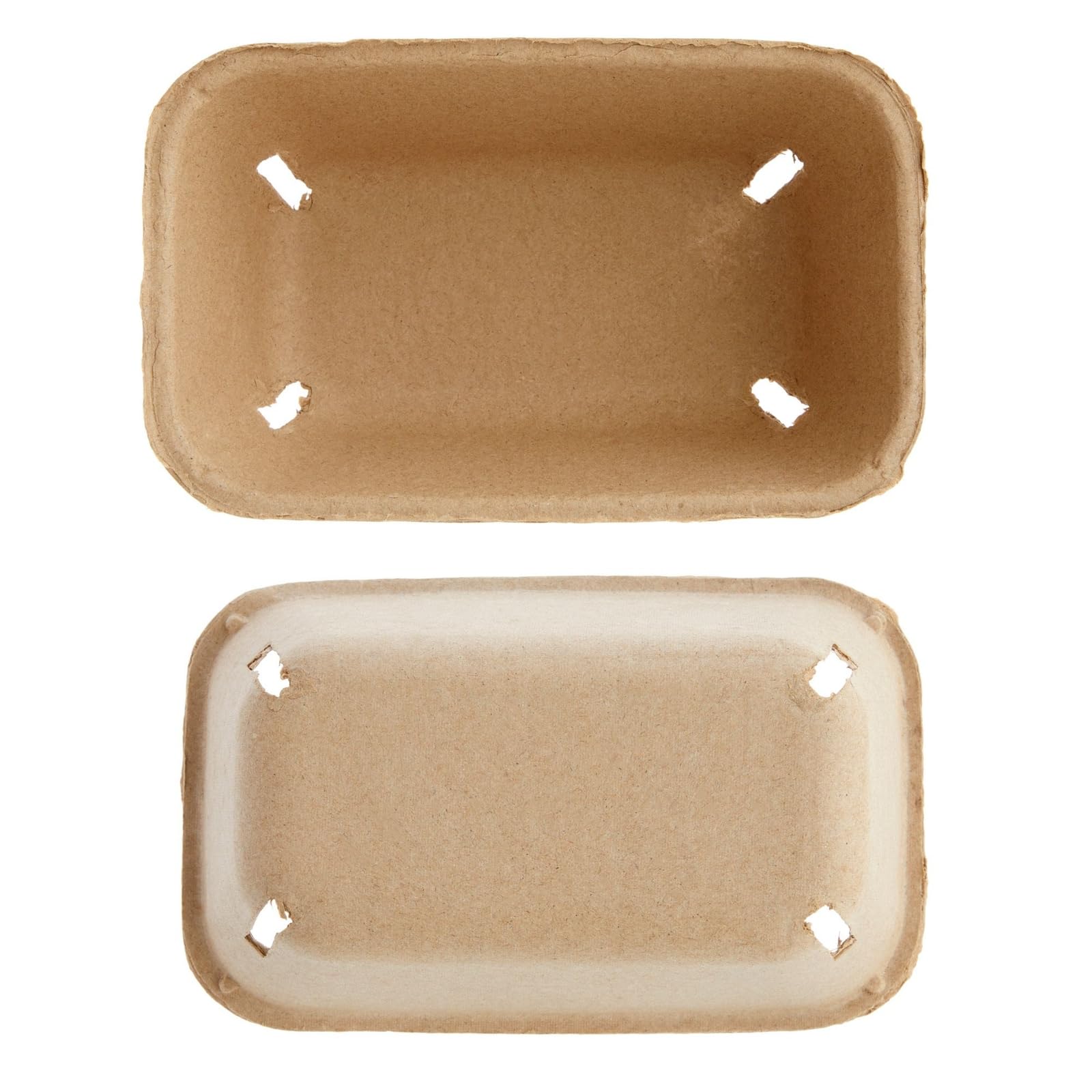 Pulp Fiber Berry Baskets for Fruit (1 Pint, 7.36 x 4.56 x 2.6 In, 60 Pack)