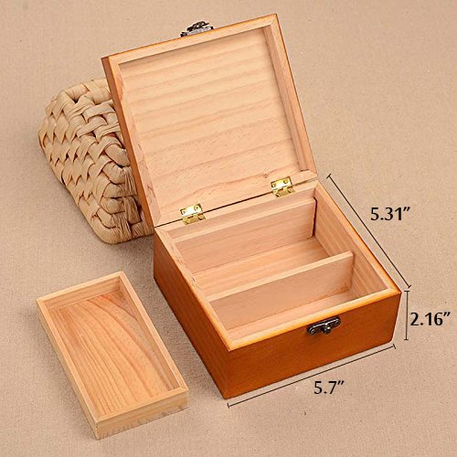 OLizee® Portable Wooden Sewing Kit Case Organizer Box Set for Home Travel, with Thread/Needles/Tape Measure/Scissors/Thimble and Other Accessories