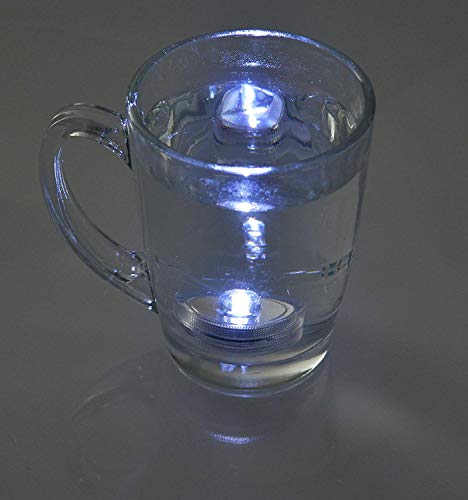 SAMYO Set of 12 Waterproof Wedding Submersible Battery LED Tea Lights Underwater Sub Lights- Wedding Centerpieces Party Decorate (White)