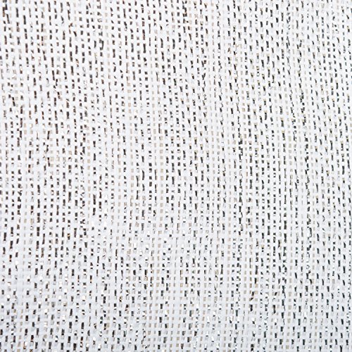DII Woven Paper Storage Bin, Metallic Lurex, White, Medium Round