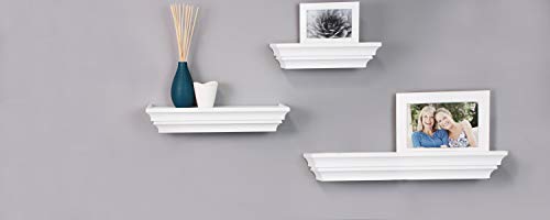 Kiera Grace Kieragrace Traditional Floating-Shelves, Set of 3 (12"W, 16"W, 24"W), White