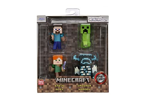 Jada Set of 4 Diecast Figures Minecraft Video Game Metalfigs Series Diecast Models