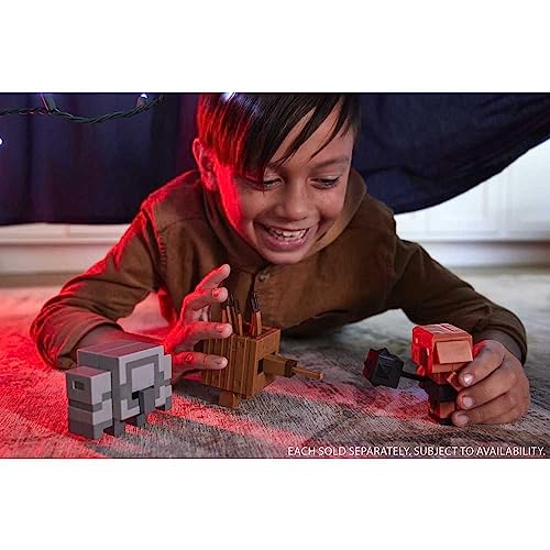 Mattel Minecraft Legends Action Figure, Cobblestone Golem with Attack Action & Accessory, Collectible Toy, 3.25-inch