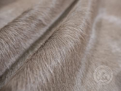 Genuine Taupe Grey Cowhide Rug 6 x 6-7 ft. 180 x 220 cm