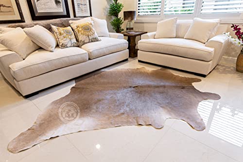 Genuine Taupe Grey Cowhide Rug 6 x 6-7 ft. 180 x 220 cm