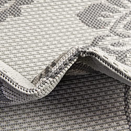 Unique Loom Botanical Collection Floral, Coastal, Bohemian, Indoor and Outdoor Area Rug, Rectangular 2' 2" x 3' 0", Gray/Dark Gray