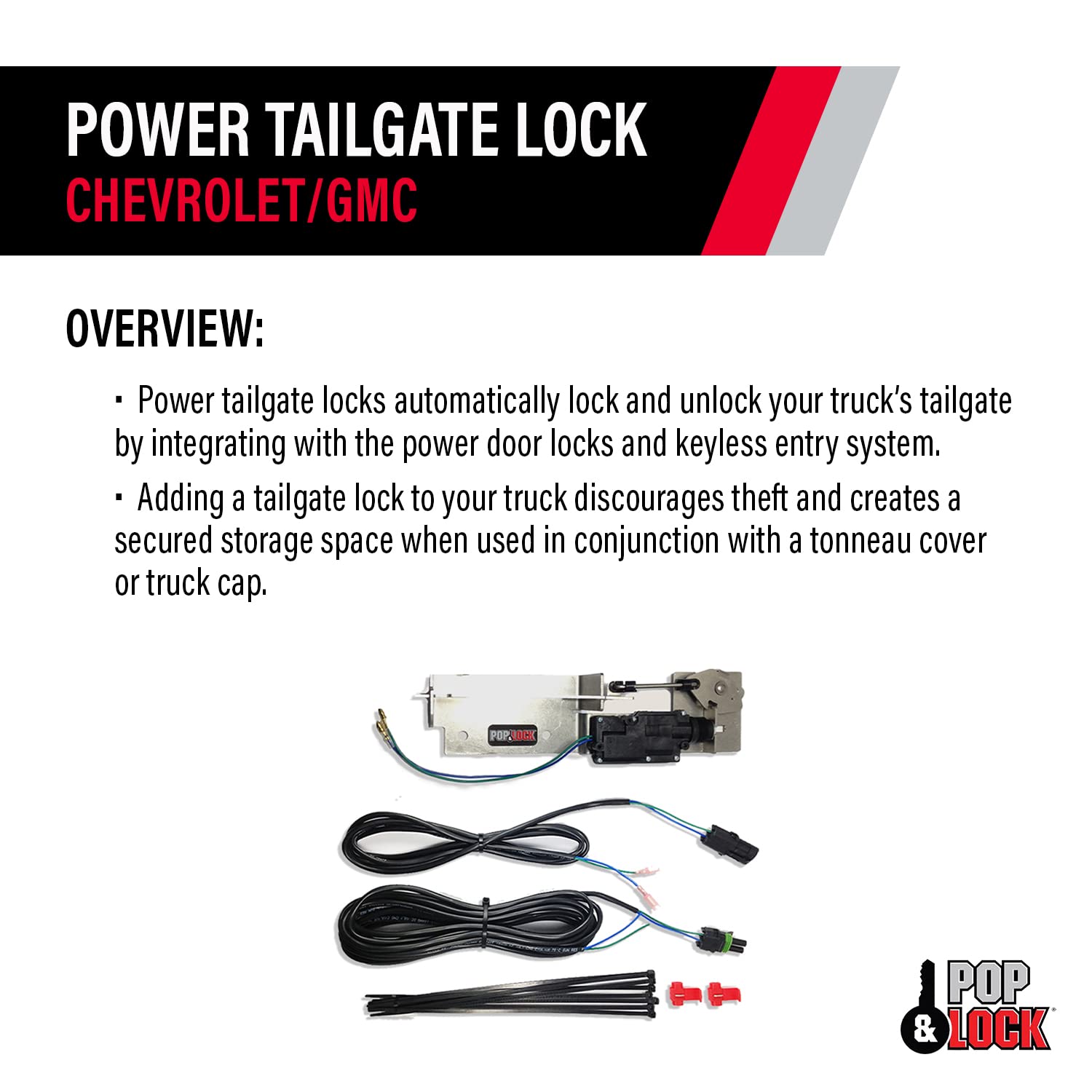 Pop & Lock – Power Tailgate Lock for Chevrolet Silverado 1500 and GMC Sierra 1500 - Fits Model 2007 to 2013 (PL8120Q)