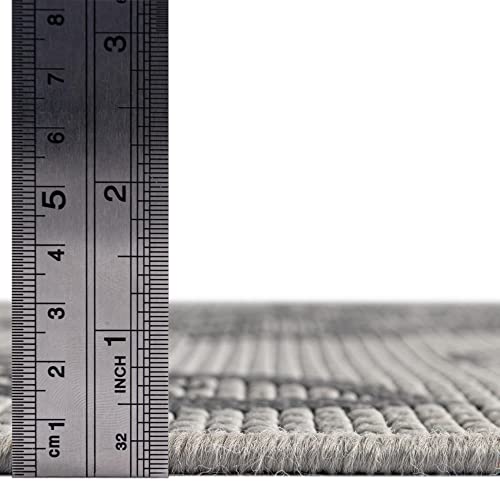 Unique Loom Botanical Collection Floral, Coastal, Bohemian, Indoor and Outdoor Area Rug, Rectangular 2' 2" x 3' 0", Gray/Dark Gray