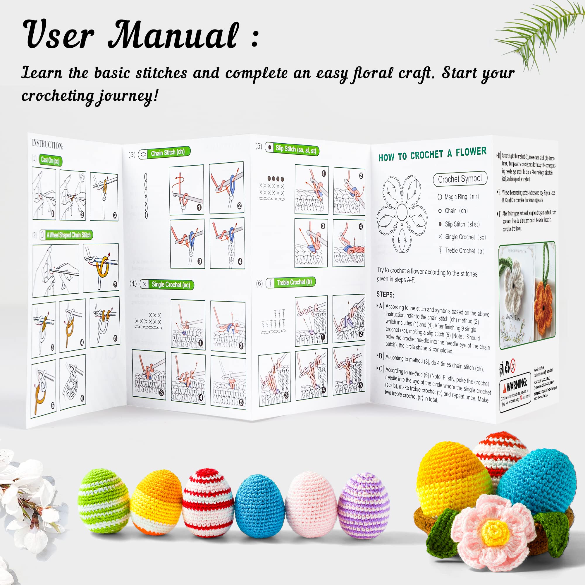 113 Piece Crochet Kit with Yarn Set–1600 Yards Assorted Yarn for Knitting and Crochet, 73PCS Crochet Accessories Set Including Ergonomic Hooks, Knitting Needles & More Ideal Beginner Kit