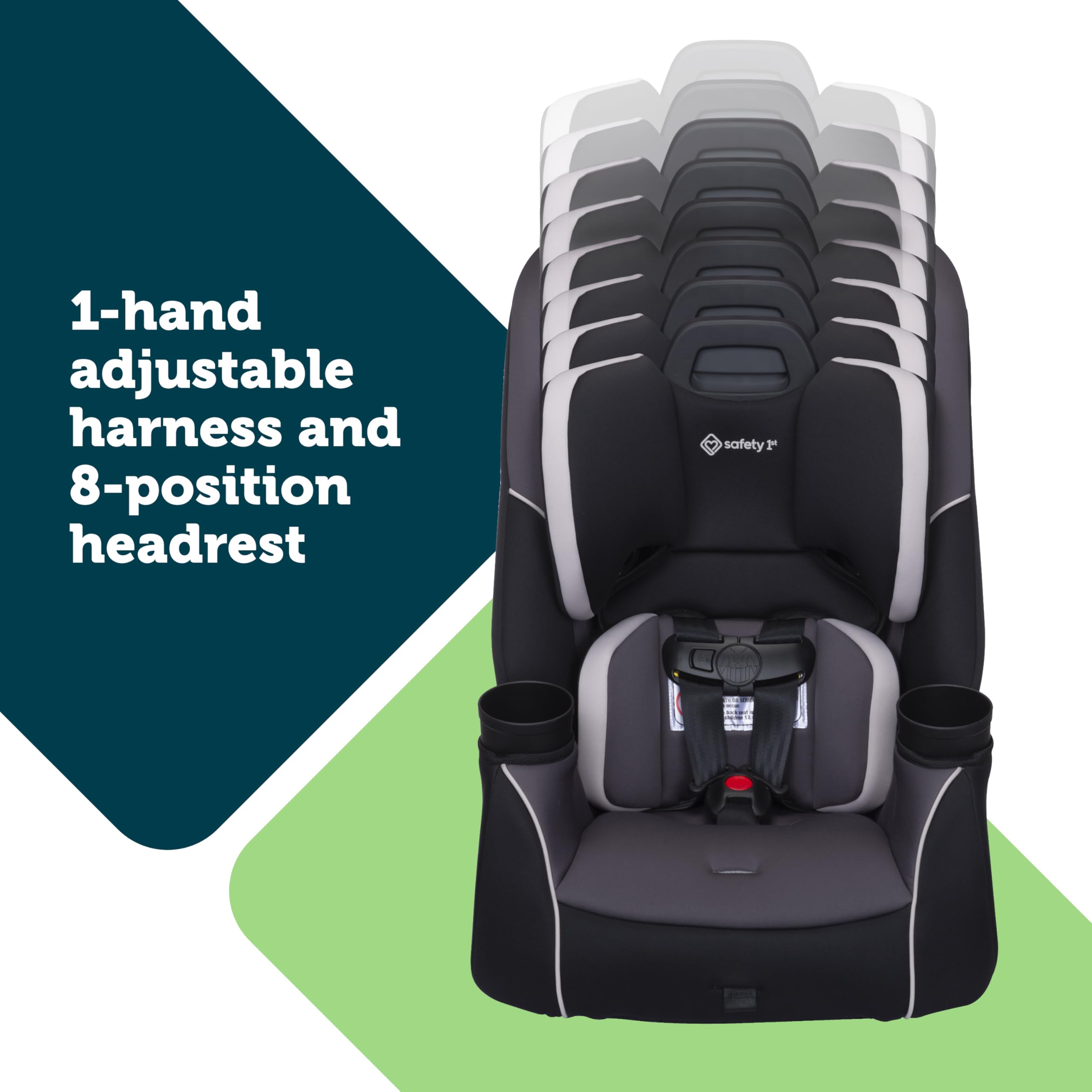 Safety 1st Crosstown All-in-One Convertible Car Seat, Rear-Facing 5-40 pounds, Forward-Facing 22-65 pounds, and Belt-Positioning Booster 40-100 pounds, Seal