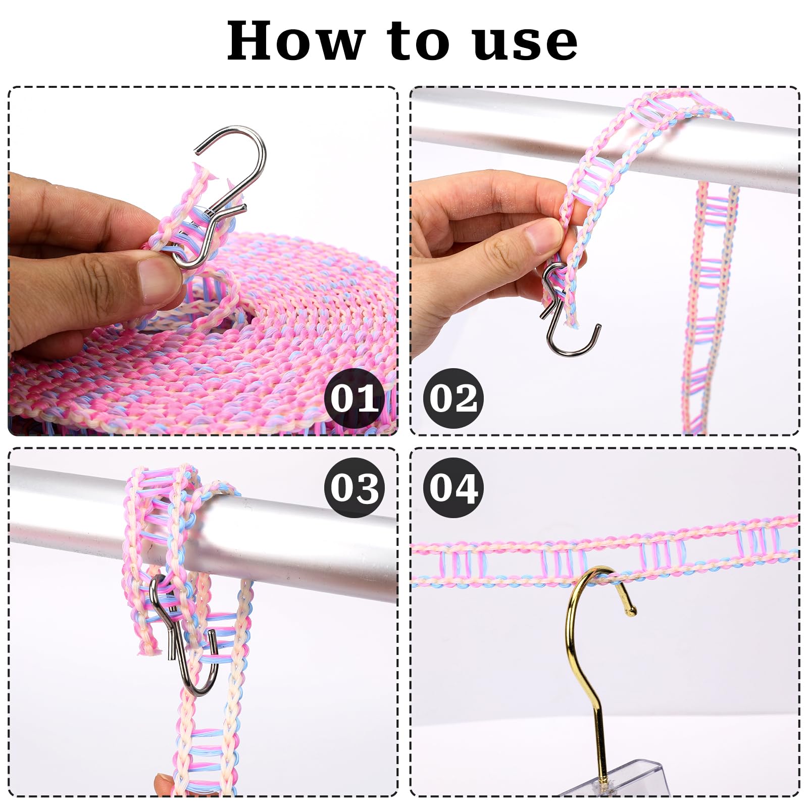 3 Pack Windproof Portable Clotheslines with Hooks 16.4ft Clothes Drying Rope Laundry Line Adjustable Non-Slip Clotheslines for Outdoor Indoor Travel Laundry Drying Hanging Clothes