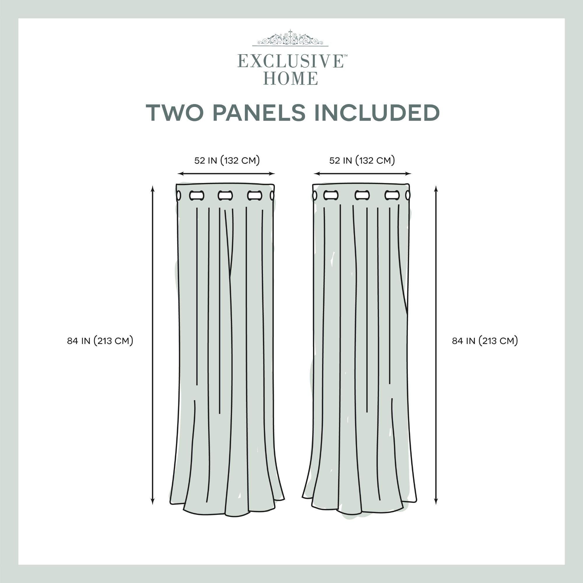 Exclusive Home Catarina Layered Solid Room Darkening Blackout and Sheer Grommet Top Curtain Panel Pair, 52"x84", Rose Blush