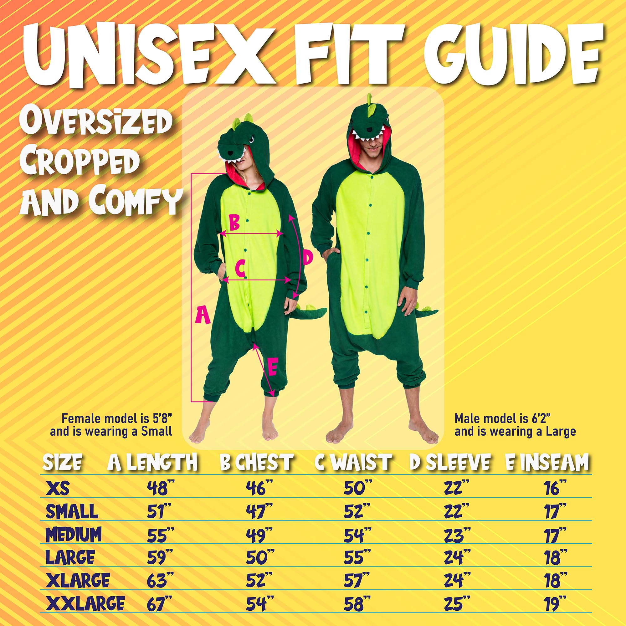 Funziez! Dinosaur Costume - Trex Cosplay - Reptile One Piece Pajama (Green Dinosaur, XL)