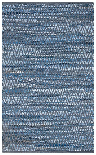 SAFAVIEH Montauk Collection 3' x 5' Blue MTK415L Handmade Area Rug