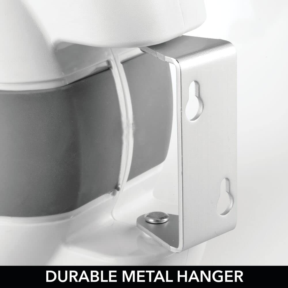 mDesign Portable Adjustable Indoor/Outdoor Retractable Clotheslines - 42ft Double Lines - Durable Hanging Plastic Reel to Air Dry Wet Clothes in Bathroom, Laundry, Patio, Balcony - 2 Pack - White