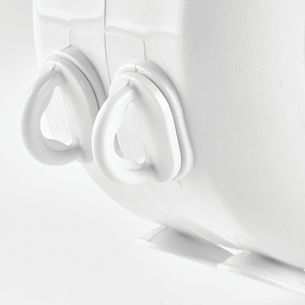 mDesign Portable Adjustable Indoor/Outdoor Retractable Clotheslines - 42ft Double Lines - Durable Hanging Plastic Reel to Air Dry Wet Clothes in Bathroom, Laundry, Patio, Balcony - 2 Pack - White