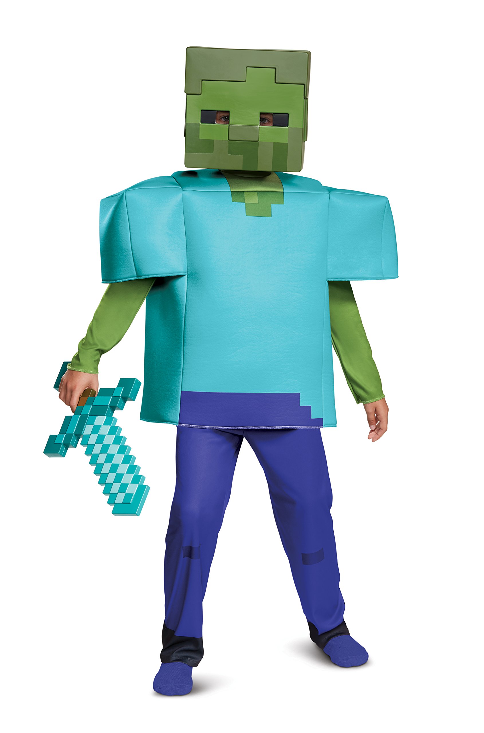 Disguise Zombie Deluxe Child Costume, Green, Size (3T/4T)