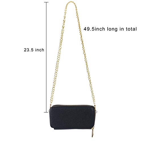 HAWEE Wristlet Clutch Wallet for Women Shoulder Bag with Chain Strap Cell Phone Purse, Black
