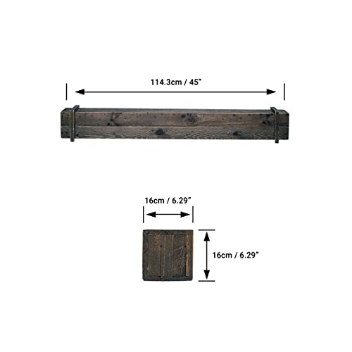 Elements Cavalli Rustic 45" Mantel Shelf, Brown