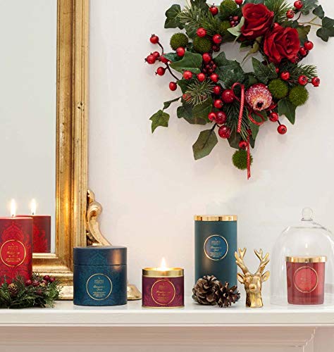 Sherlock SC0668, Scented, Tin Candle, 7.5cm l x 7.5cm w x 7.2cm h, Burgundy