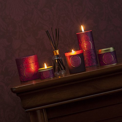 Sherlock SC0668, Scented, Tin Candle, 7.5cm l x 7.5cm w x 7.2cm h, Burgundy